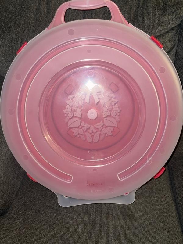 Homz Products 3 -Pack 24.5 x 7 Red Plastic Wreath Storage Container ...