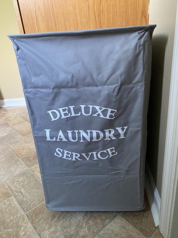 WOWLIVE 90-Liter Gray Polyester Laundry Basket in the Laundry Hampers ...