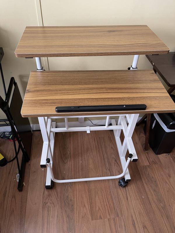 SDADI S001BFBT Adjustable Height Mobile Standing Office Computer Desk ...