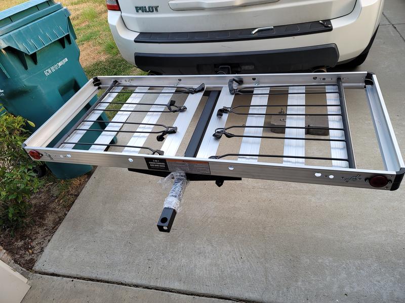 Tow Tuff TTF 2762ACBR Heavy Duty 2 in 1 Aluminum Cargo Carrier with ...