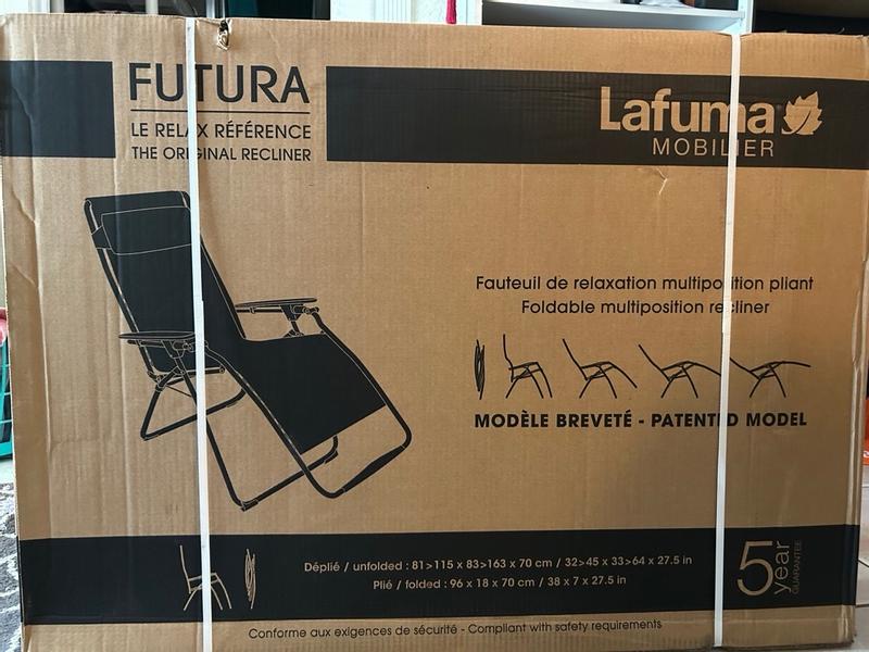 Lafuma LFM3118-8557 Futura Series Zero Gravity Outdoor Lounge Recliner ...