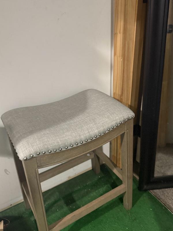 ROME + OAK Parker Backless Saddle Kitchen Counter Stool Natural Cream ...