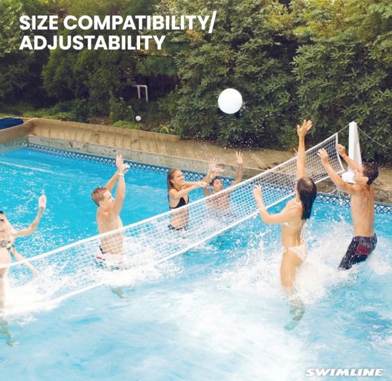 Swimline Inground Swimmng Pool 34 Inch Wide Volleyball Net and Ball ...