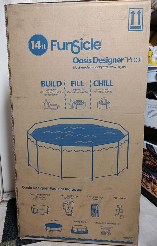 Funsicle 14-ft x 14-ft x 42-in Metal frame Round Above-Ground Pool with ...
