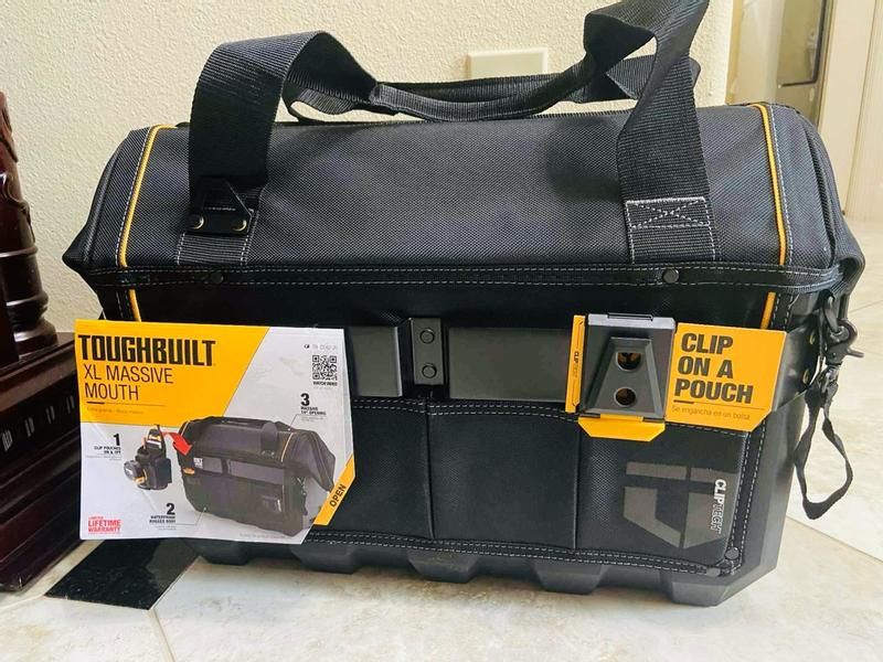 TOUGHBUILT Waterproof Storage Tool Bag Pouch Organizer XL Massive Mouth ...