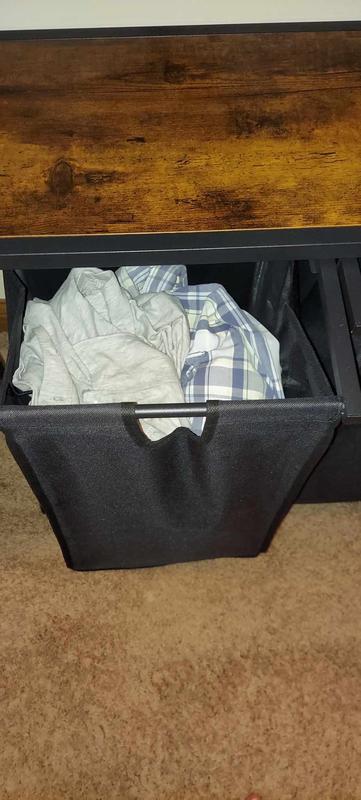 WOWLIVE Rolling 110L Double Laundry Hamper Basket Organizer w/Lid Brown ...