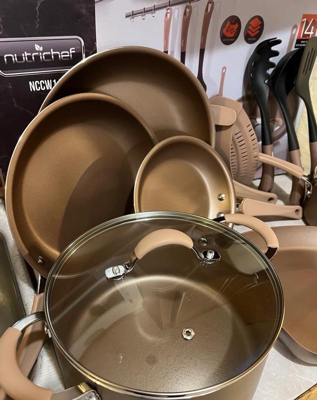 NutriChef Nonstick Cooking Kitchen Cookware Pots and Pans 20 Piece Set ...