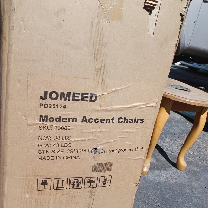 JOMEED Oak Wood Frame Mid Century Modern Accent Chair for Living Room ...