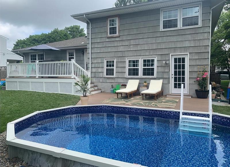 Vinyl Works 60-in Plastic Drop-in pool steps Hand Rail in the Above ...