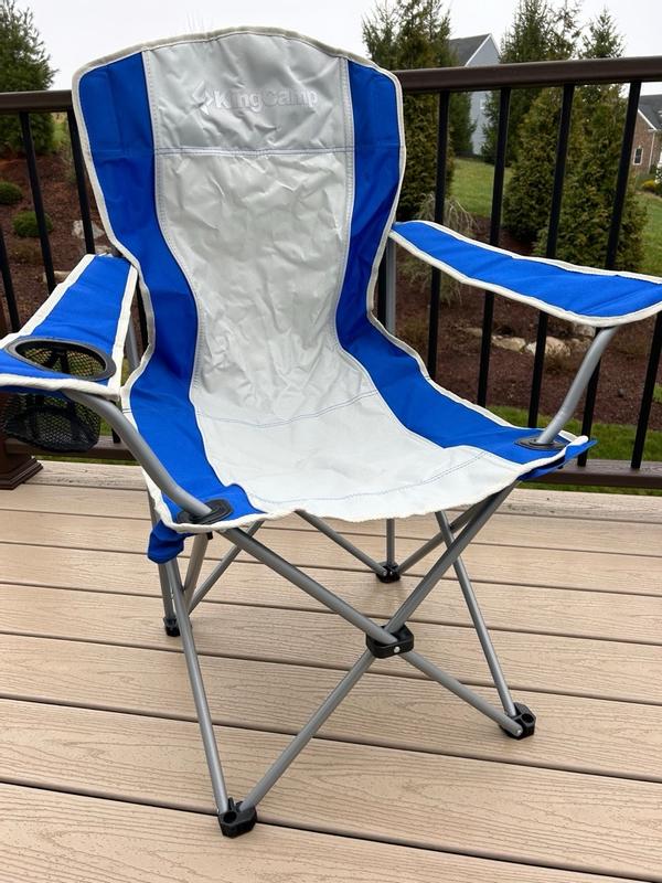 KingCamp Polyester Blue/White Folding Camping Chair 397276 at Lowes.com