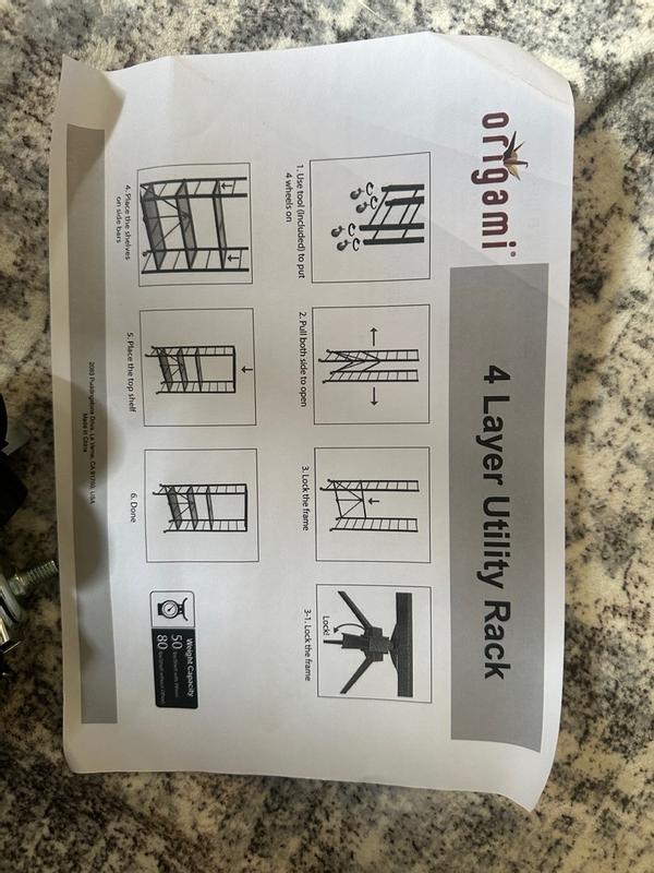Origami 4 -Tier Heavy Duty White Utility shelving unit ( 16-in W x 30 ...