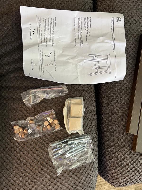 PJ Wood Classic Saddle-Seat 24" Tall Kitchen Counter Stools, Walnut ...