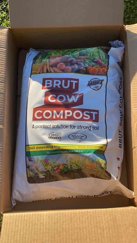 Brut Worm Farms Brut Organic Cow Compost 10 Quart Nutrient-Rich ...
