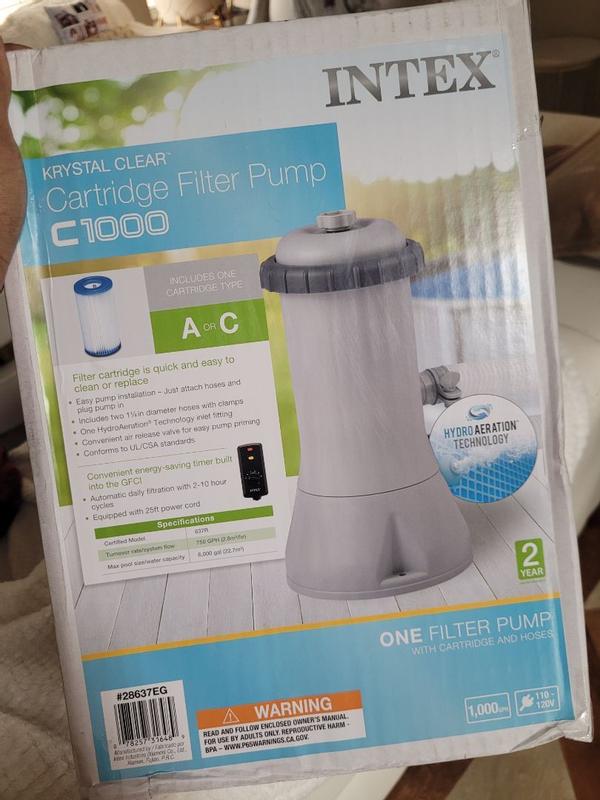 Intex Intex 1500 GPH Pool Filter Pump with Timer and 1000 GPH Easy Set ...