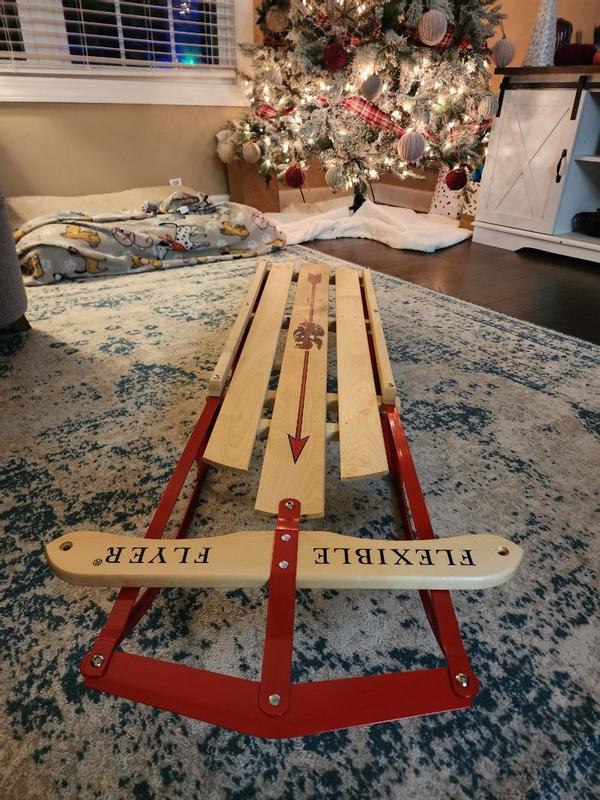 FLEXIBLE FLYER Metal Runner Steel/Wood 60 Inches Long Snow Slider Sled ...