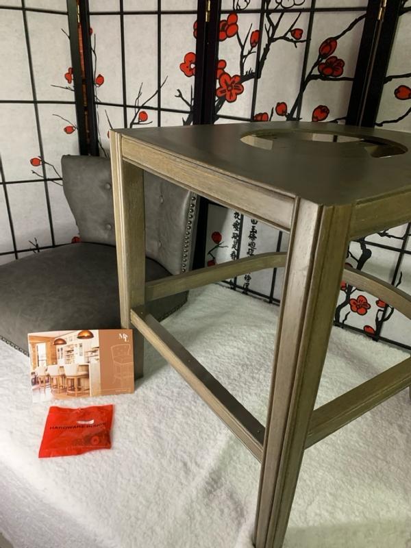 Maven Lane Hugo Counter Stool, Reclaimed Oak Finish w/ Ronan Stone ...