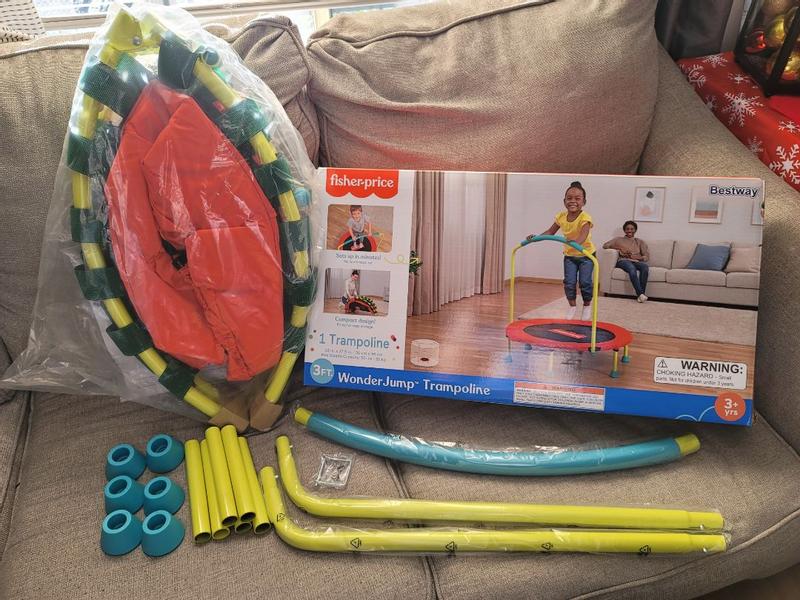 Fisher-Price WonderJump 36" Round Indoor Mini Trampoline Kids Toy ...