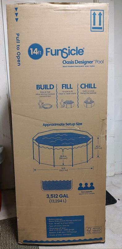 Funsicle 14ft x 42 Inch Oasis Round Outdoor Above Ground Swim Pool in ...