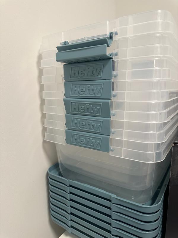 Hefty 8 -Pack Medium 4.5 -Gallons ( 18 -Quarts ) Blue Stackable Tote ...