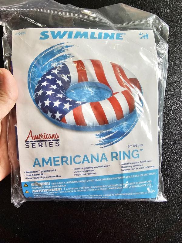 Swimline 36 Inches Round Inflatable Patriotic American Flag Swimming ...
