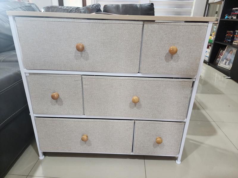 REAHOME 6 Drawer Dresser Organization Storage Unit with Steel Frame ...