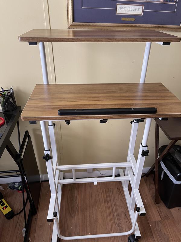 SDADI S001BFBT Adjustable Height Mobile Standing Office Computer Desk ...