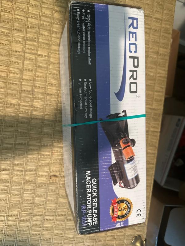 RecPro 12 Volt RV Macerator Pump Portable 12GPM Sewage Waste Grinder ...