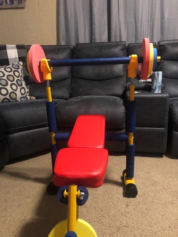 Redmon Fun and Fitness for Kids Adjustable Weight Bench Press Set w ...