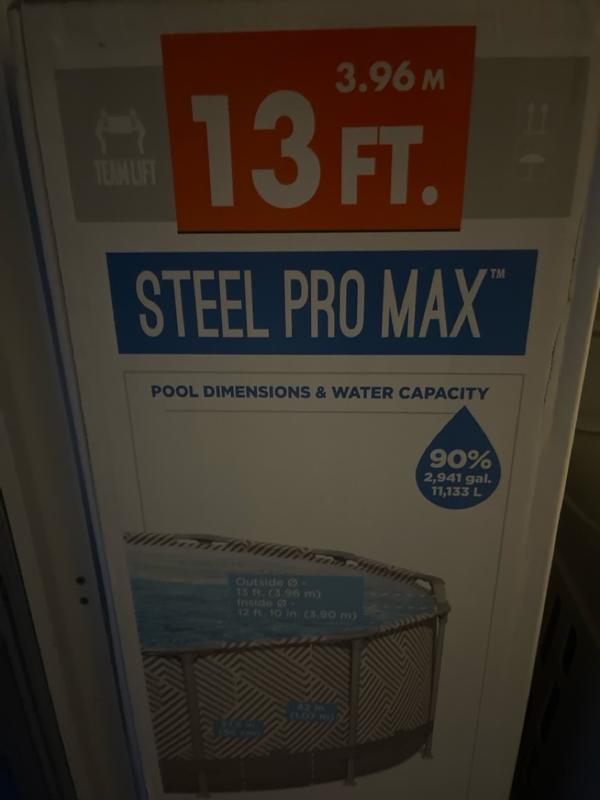 Bestway 13-ft x 13-ft x 42-in Steel wall panels Round Above-Ground Pool ...