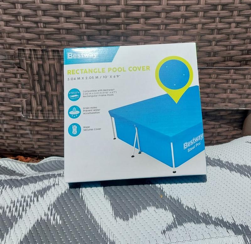 Bestway 9-ft x 6-ft Polyethylene Leaf and debris Rectangle Pool Cover ...