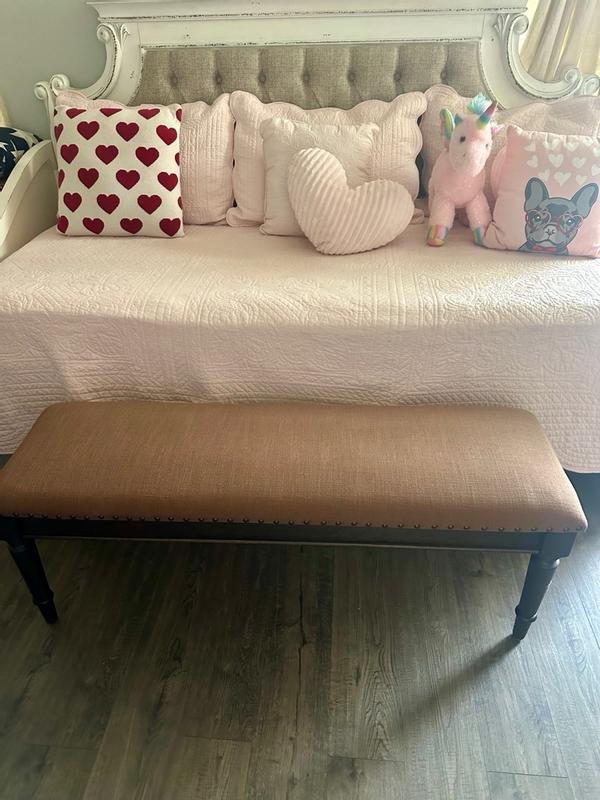 Maven Lane Elizabeth Traditional Upholstered Wooden Bench in the ...