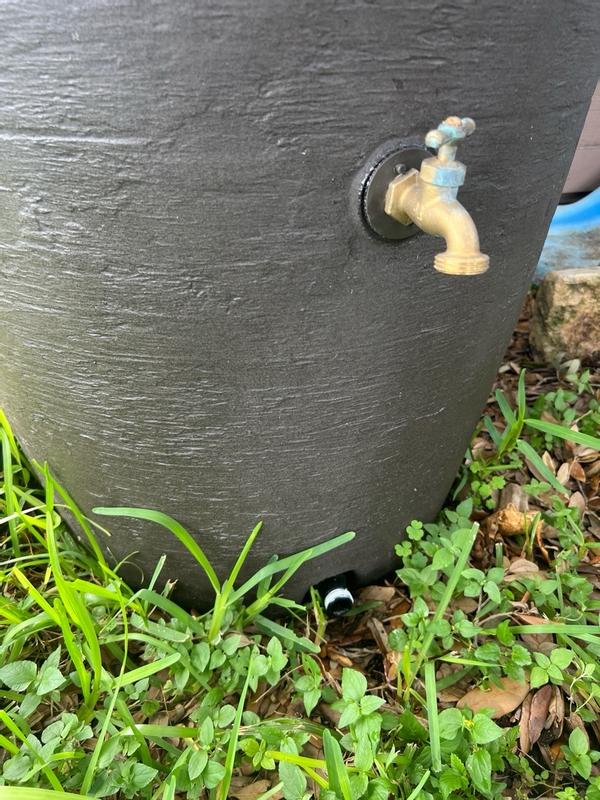 Algreen Products 80-Gallon Brown Plastic Rain Barrel Spigot in the Rain ...
