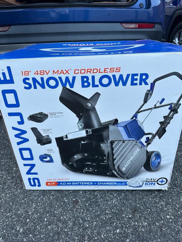 Snow Joe 48-volt 18-in Single-stage Push Battery Snow Blower 4 Ah (Battery and Charger Included ...