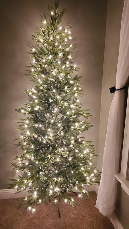 National Tree Company 6-ft Pine Pre-lit Slim Artificial Christmas Tree ...