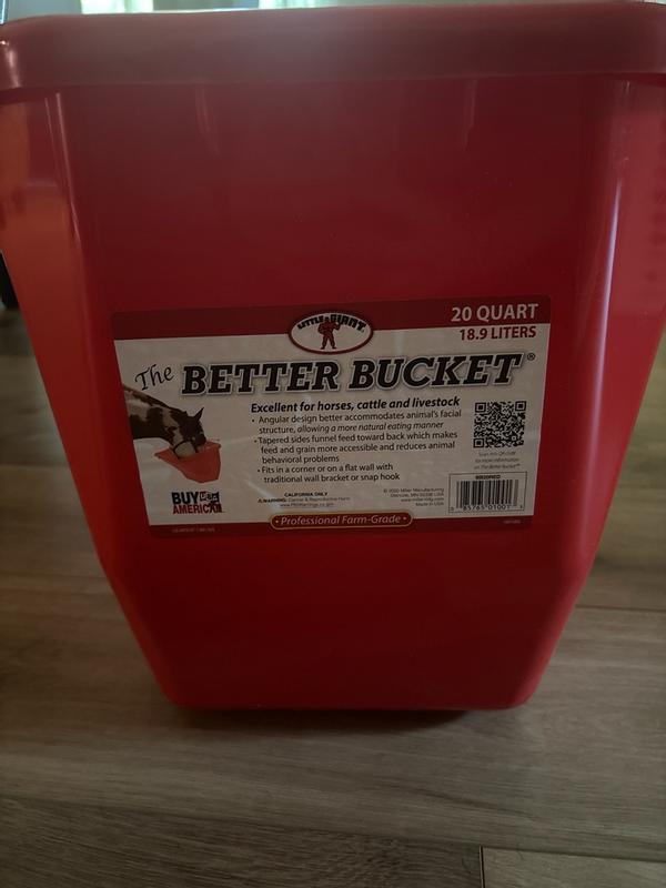Little Giant 20-Quart Durable Plastic Flat Back Livestock Feed Bucket ...