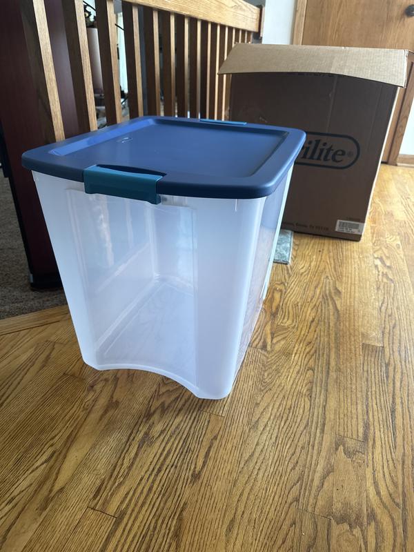 Sterilite 104 Qt Latching Storage Bin with Clear Base in True Blue in ...
