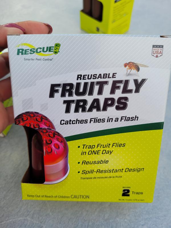 RESCUE! Reusable Fruit Fly Traps - Set of 2 with Long-Lasting Liquid ...