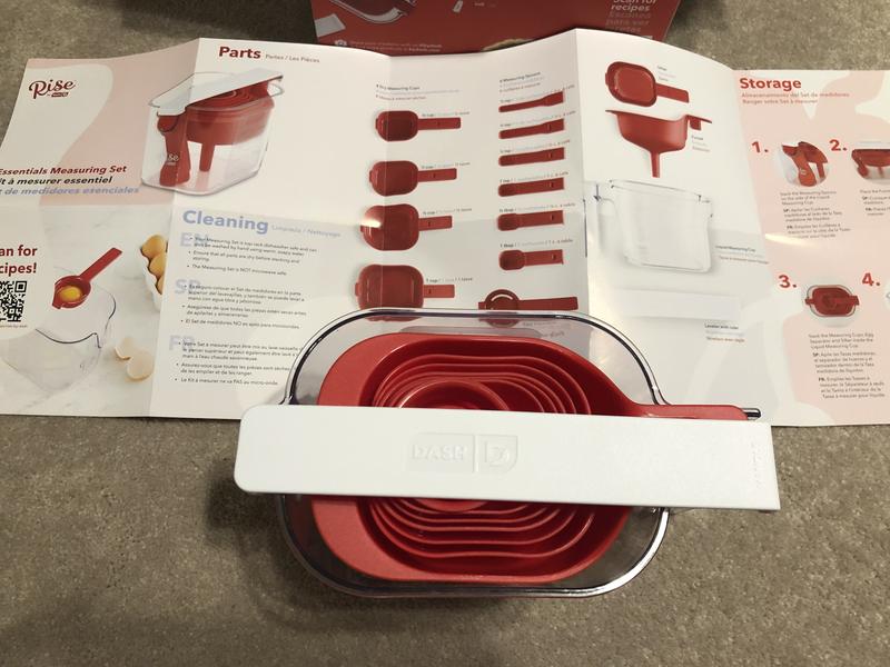 Rise By DASH 1 cups Plastic Clear/Red Measuring Cup Set in the Bakeware ...