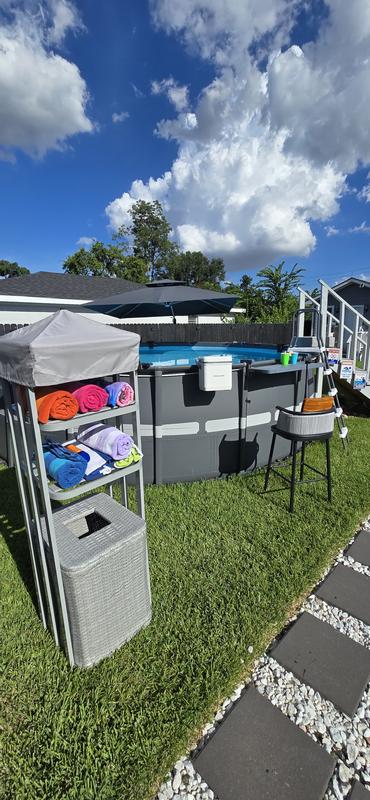 Sunjoy Navy Aluminum Pool toy storage in the Pool Organization ...