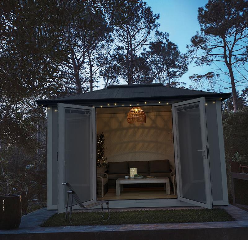 Sunjoy 13-ft x 10-ft Aluminum Metal Storage Shed (Floor Included) in ...