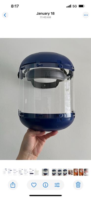 Sellstrom 380 Series Blue Plastic Face Shield with Clear Lens, ANSI ...