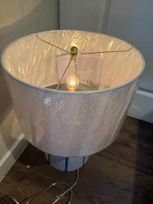 Livabliss Hombori 24-in Beige/Green On/Off switch Table Lamp with Linen ...