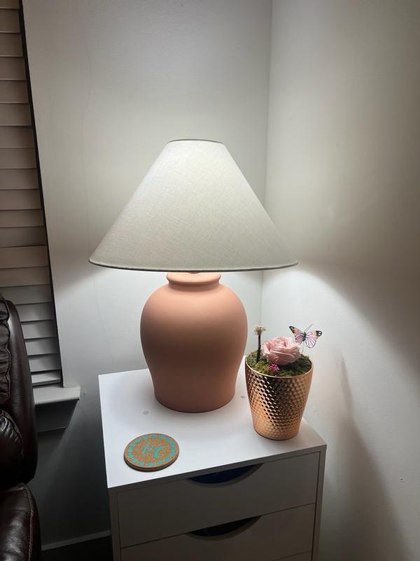 Livabliss Besson 22-in White/Black On/Off switch Table Lamp with Linen ...