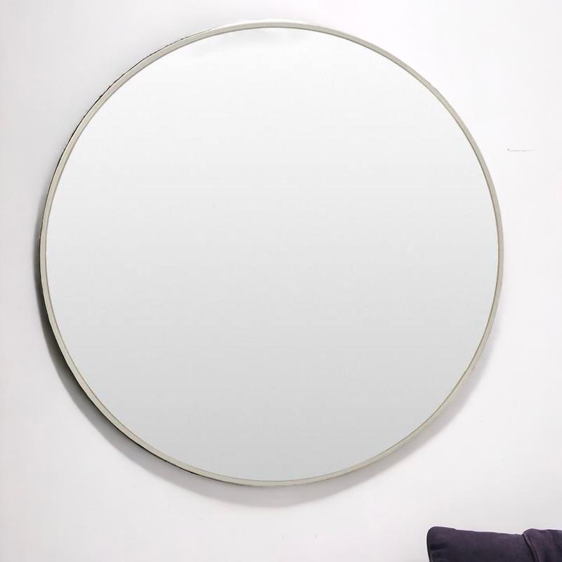 Surya 32-in W x 32-in H Round Brown Framed Wall Mirror NOC001-3232 at ...