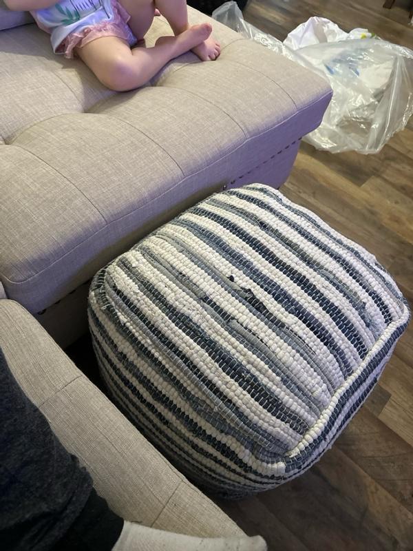 Livabliss Denim Country Bright Blue Ottoman DNPF001-161616 at Lowes.com