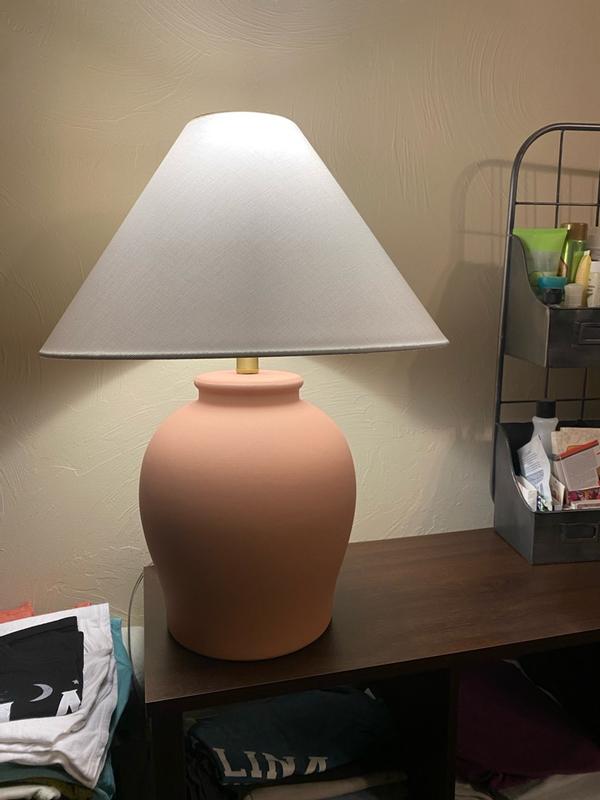 Livabliss Besson 22-in White/Black On/Off switch Table Lamp with Linen ...