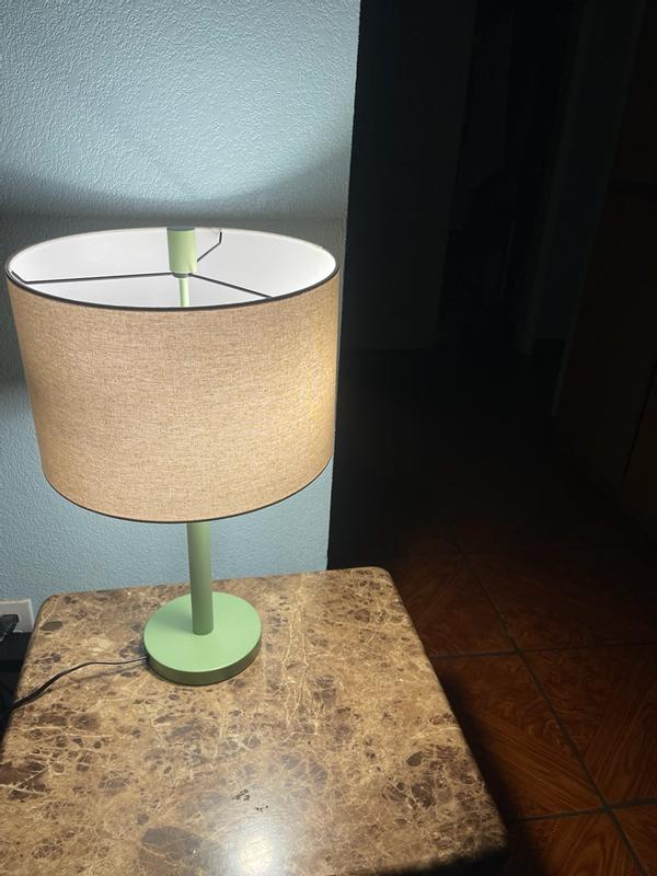 Livabliss Dame 13-in Beige/Gray Pull-chain Table Lamp with Linen Shade ...