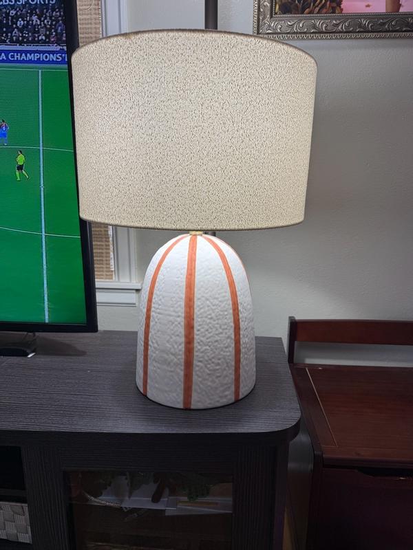 Livabliss Hombori 24-in Beige/Orange On/Off switch Table Lamp with ...
