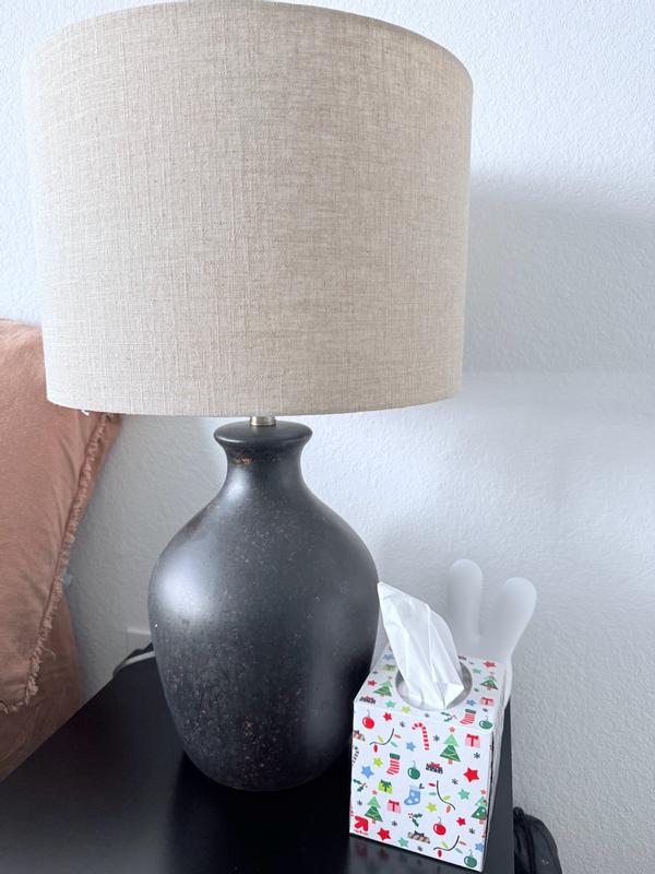Livabliss Karole 25-in White/Brick On/Off switch Table Lamp with Linen ...