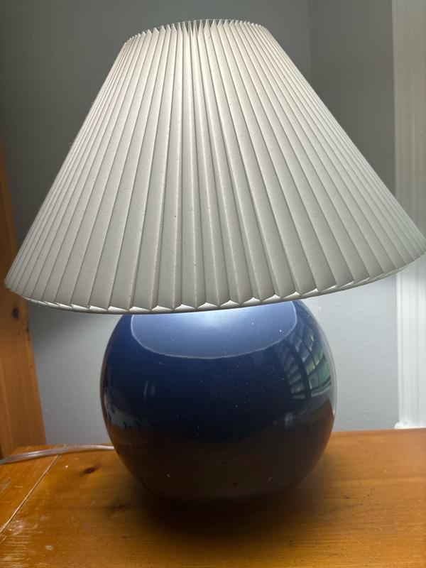 Livabliss Stellar 20-in White/Dark Blue On/Off switch Table Lamp with ...